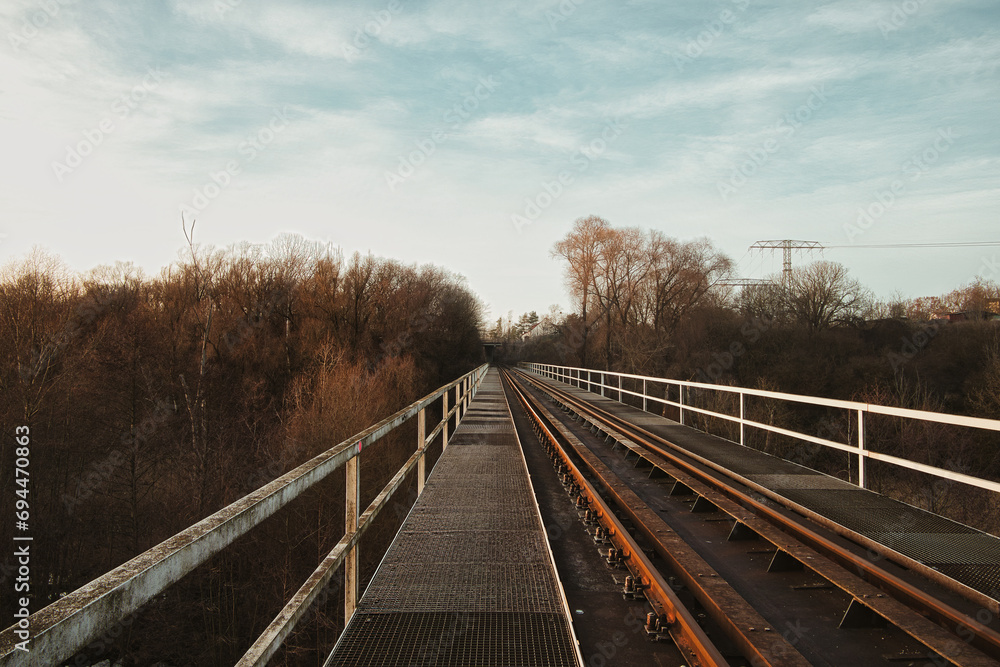 Railway Bridge over the River - Rails - Rail Track - Background ...