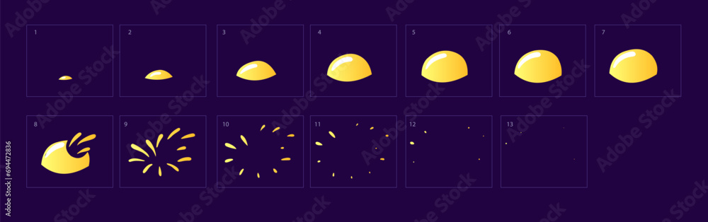 Sprite sheet of a water bubble. Water bubble animation for game ...