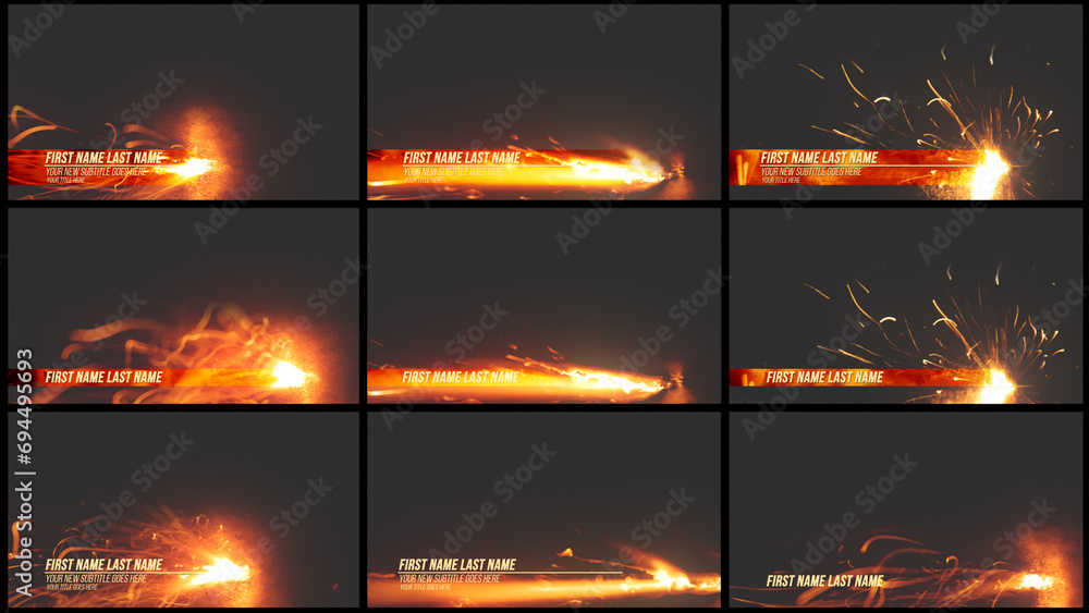 Fire Action Lower Thirds Stock テンプレート | Adobe Stock