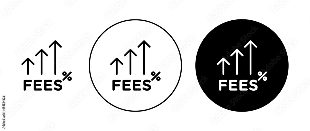 Fees Increase vector icon set. Inflation raise vector illustration ... Fees Increase vector icon set. Inflation raise vector illustration ...