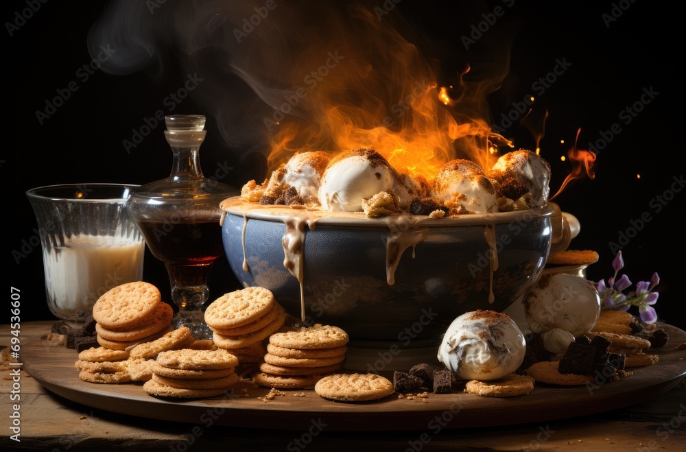 A fiery indulgence of sweet and savory, a decadent dessert cooked to ...