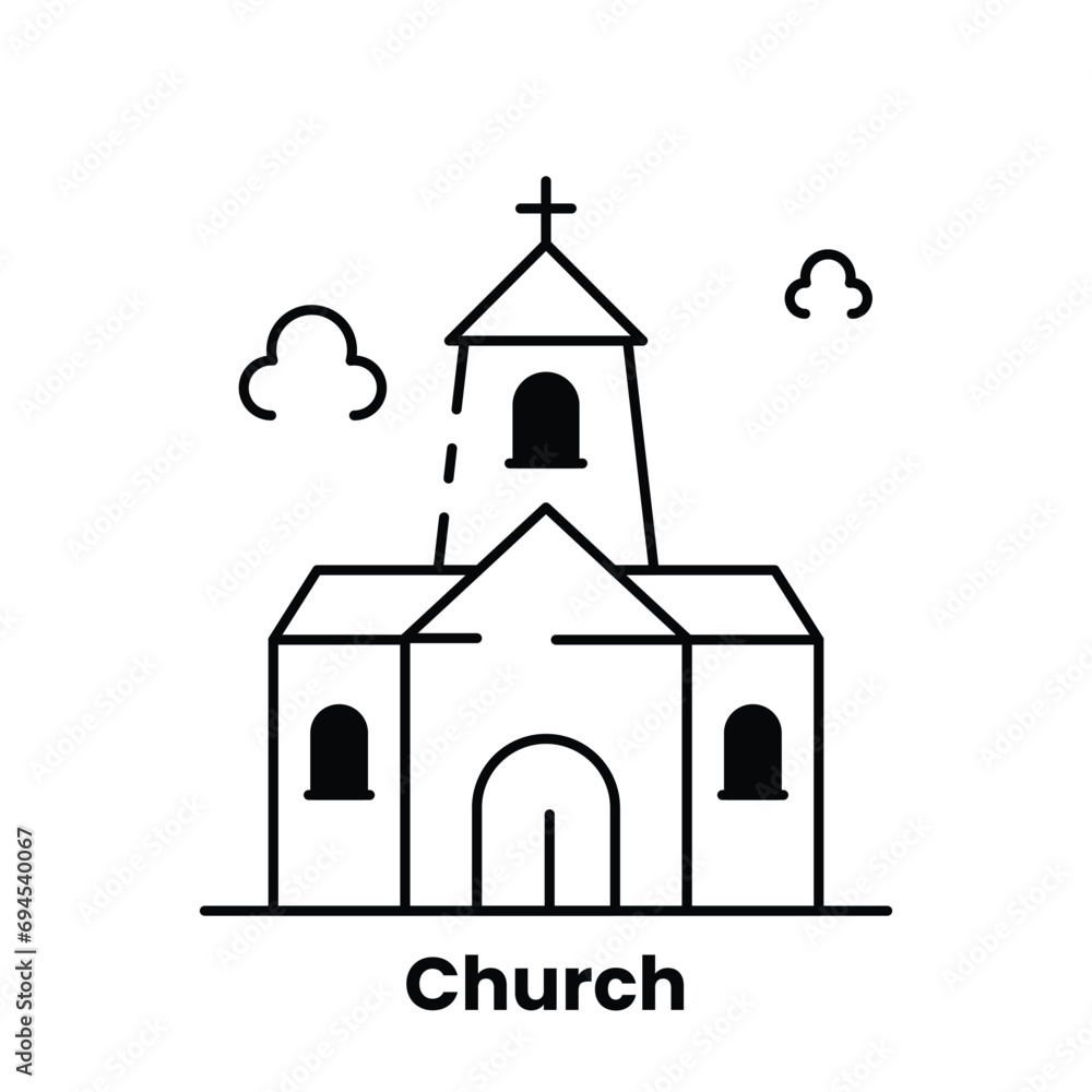 Church icon, faith symbol, religious design, spiritual logo, cross ...