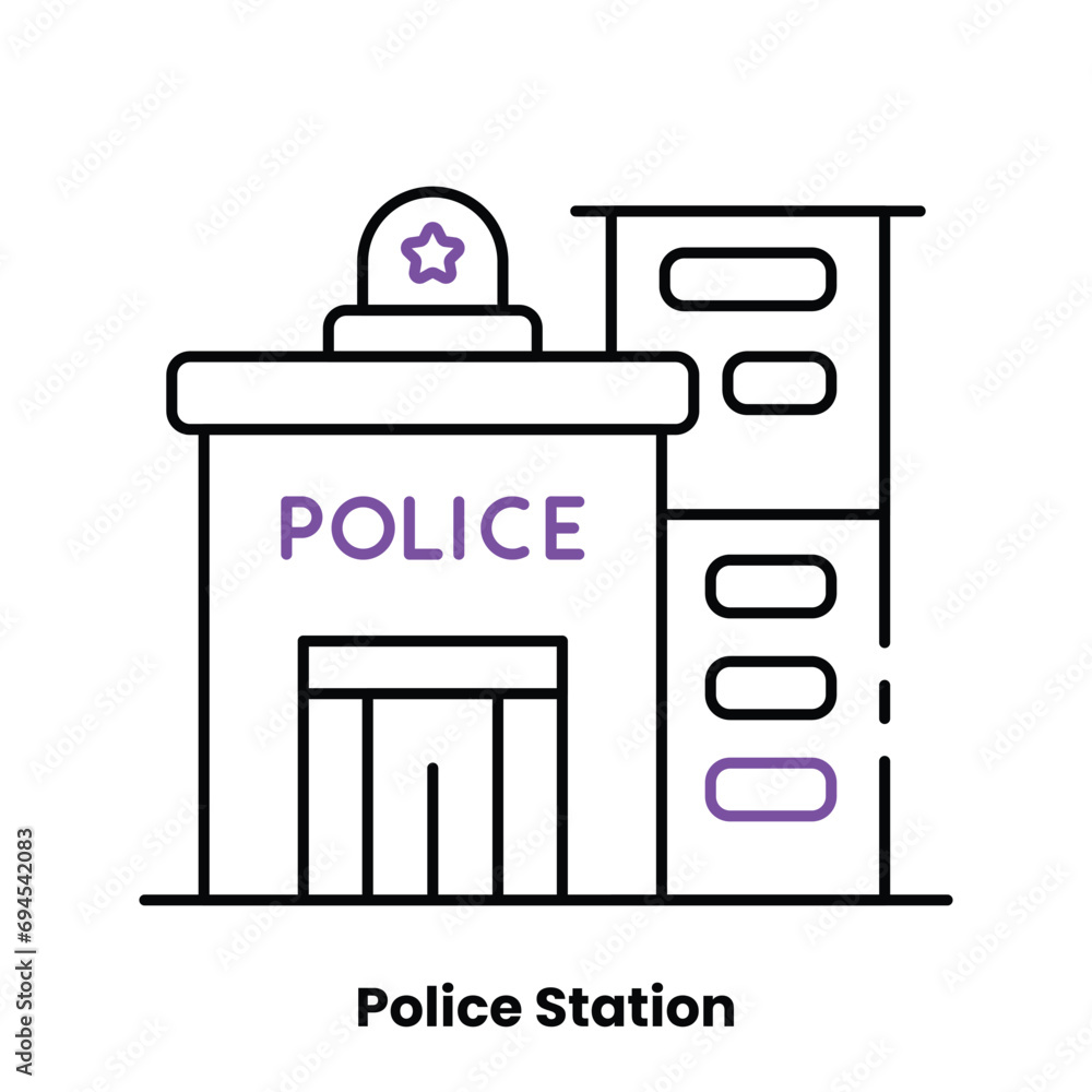 police, station, icon, law, enforcement, emblem, badge, justice, cop ...