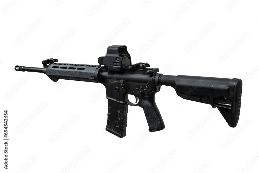 Modern automatic rifle isolated on white background. Weapons for police ...