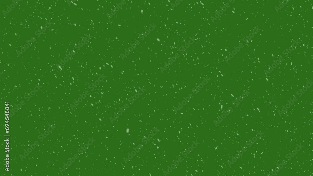 Looped Snowflakes Falling - Isolated on Green Screen Alpha. Christmas ...