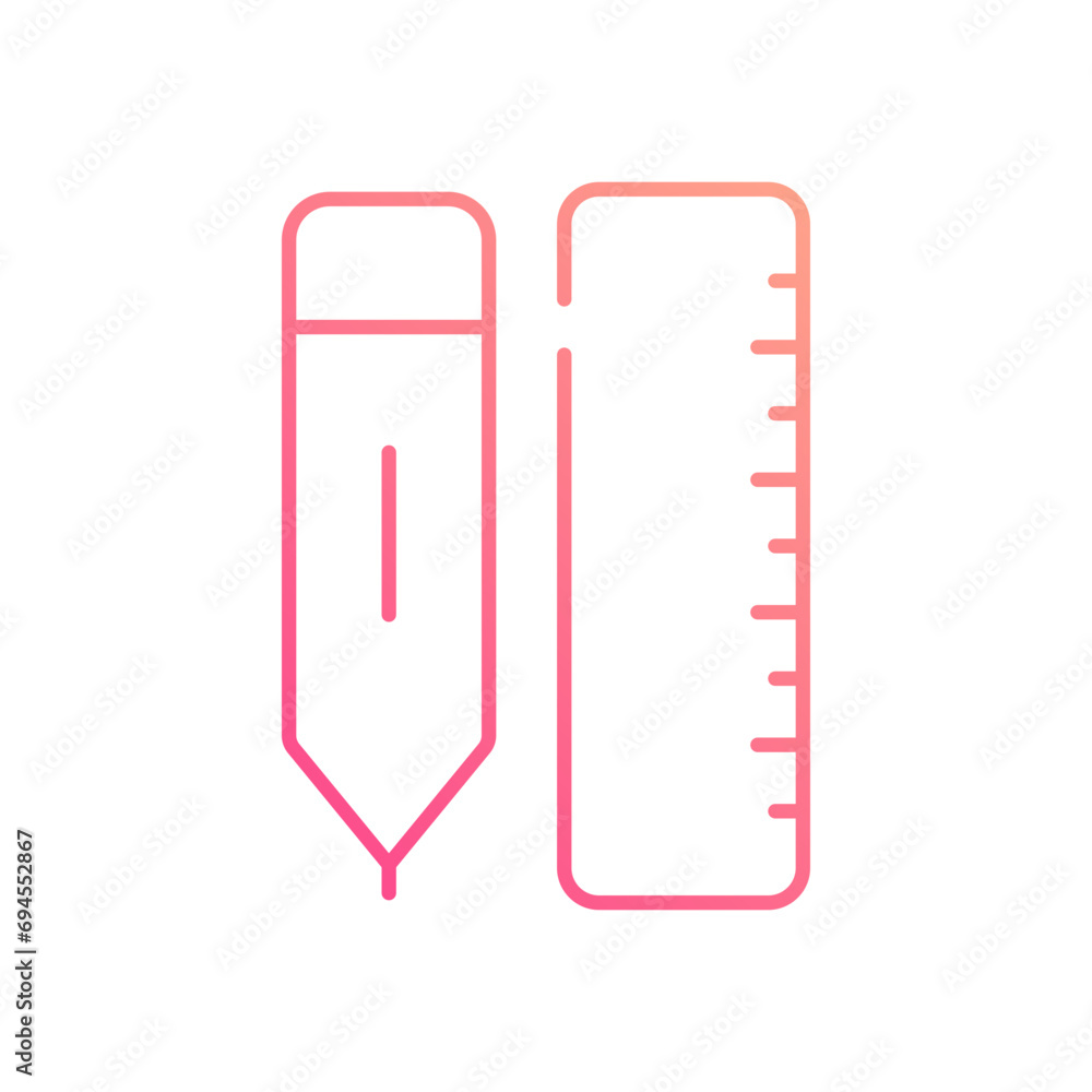 Pencil, ruler, icon, design, sketch, drawing, drafting, graphic ...