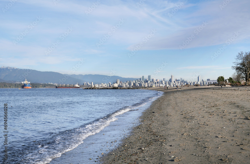 Beautiful view of the skyline of Vancouver in the distance as seen from ...