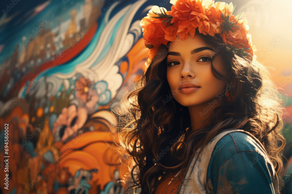 Illustrations of girls engaging in street art and mural painting ... Illustrations of girls engaging in street art and mural painting ...