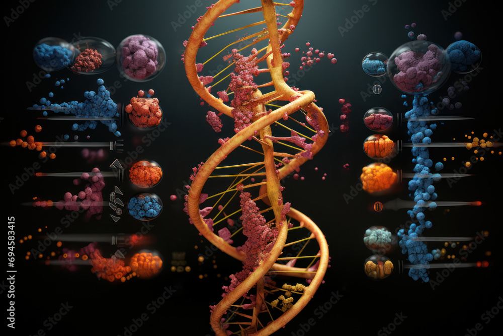 An illustration of epigenetic modifications, highlighting the ...