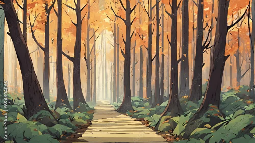 path through Phobia Forest lined with dense, dark trees that seem ...