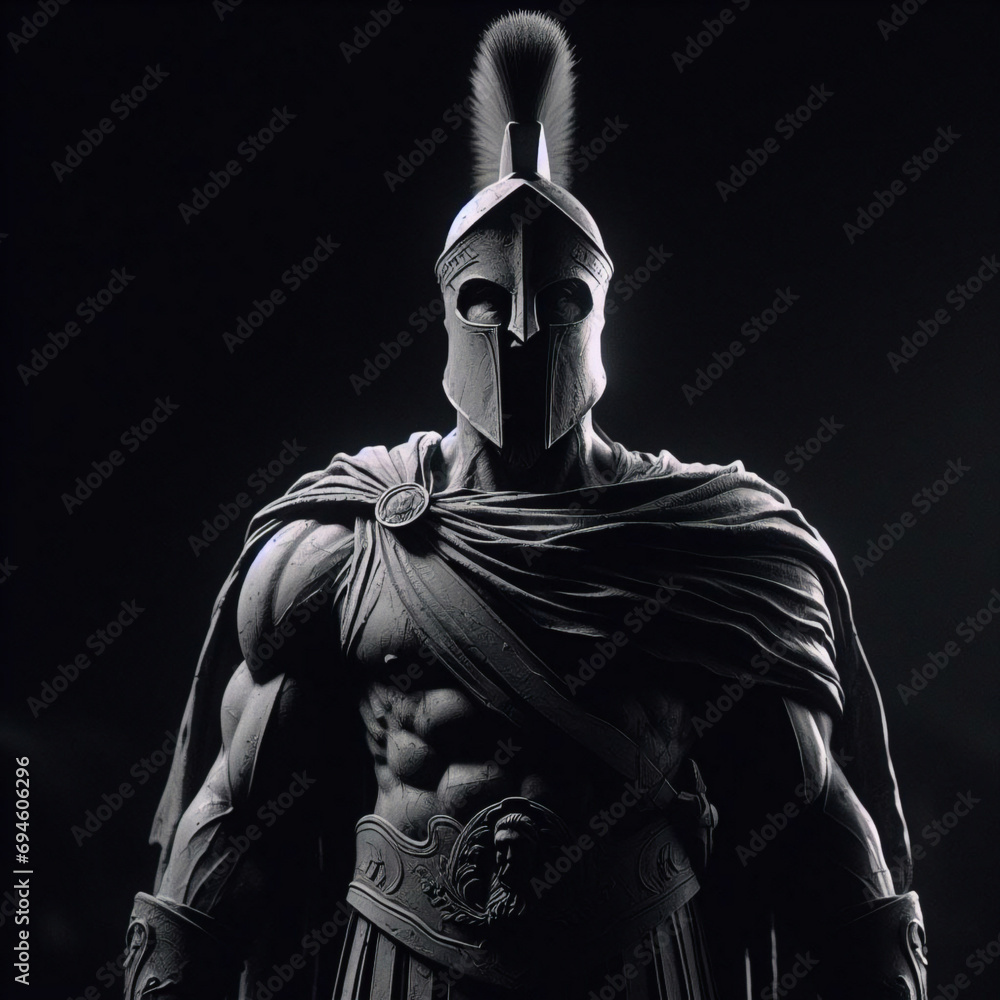 Spartan warrior in battle formation, army of ancient Greek soldier in ...