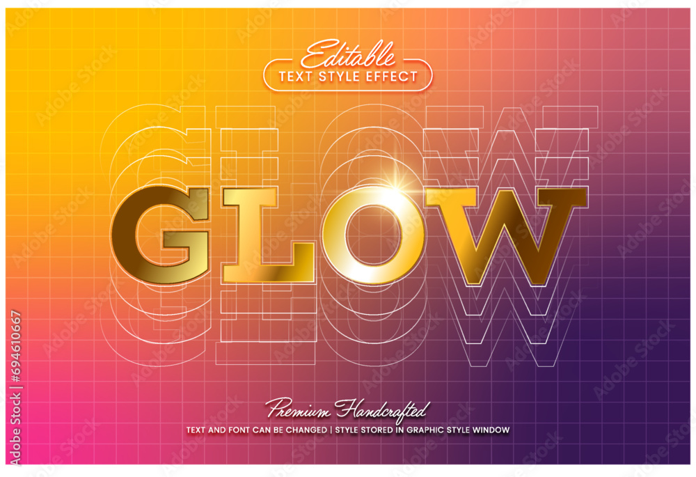 Shiny Glow Gold Editable 3d Vector Text Style Effect Suitable For Creating Eye Catching Text