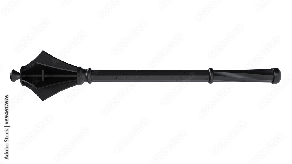 Black medieval mace weapon isolated on transparent and white background ...