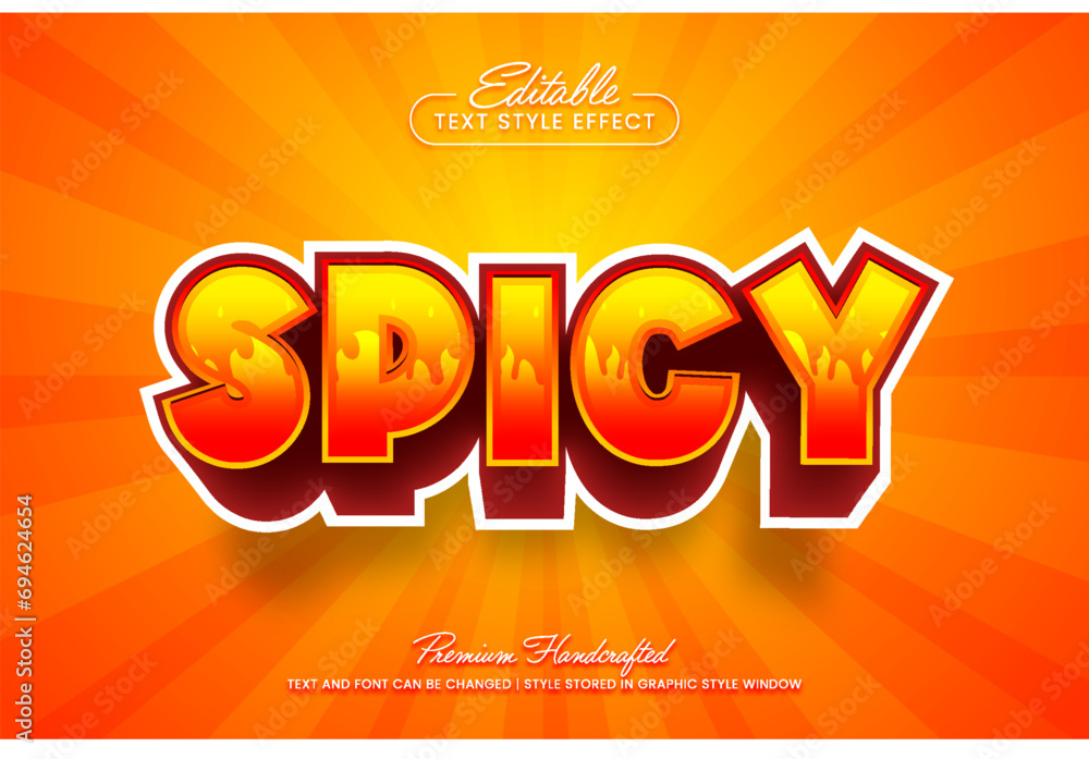 Red Hot Burning Spicy Editable 3d Vector Text Style Effect Suitable For Creating Eye Catching