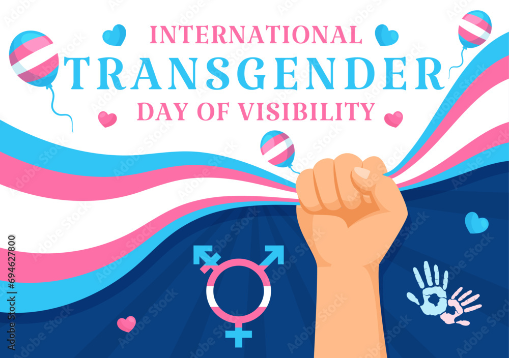 International Transgender Day of Visibility Vector Illustration on ...