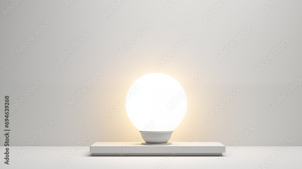 bright light bulb lit on blank background, concept of modern spotlight ...