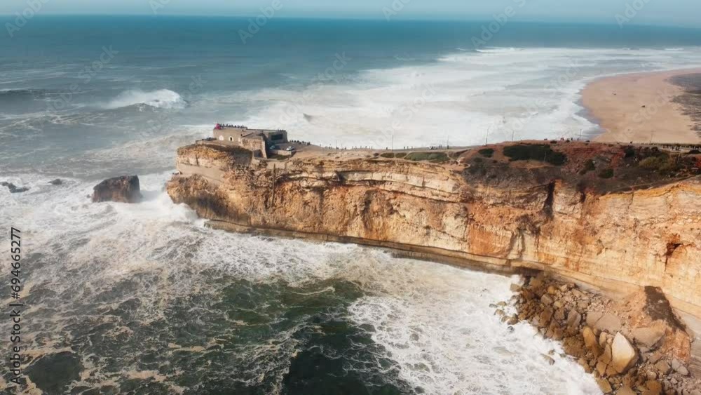 Vidéo Stock Aerial view of an iconic place on the Atlantic coast, the ...