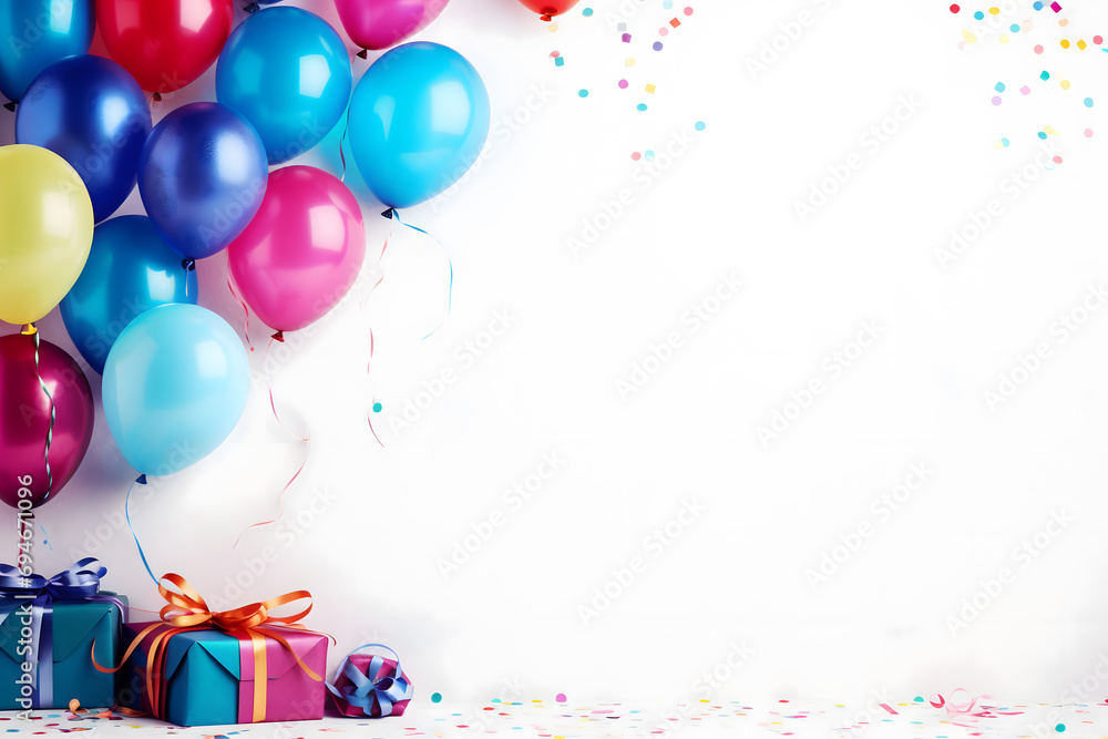 birthday party balloons, colourful balloons background and birthday ...
