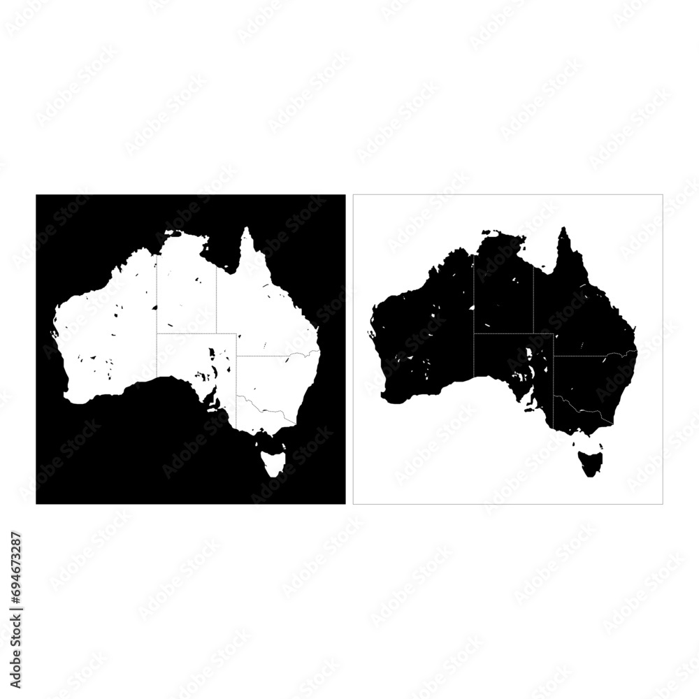 Layered editable vector illustration outline Map of Australia Stock ...