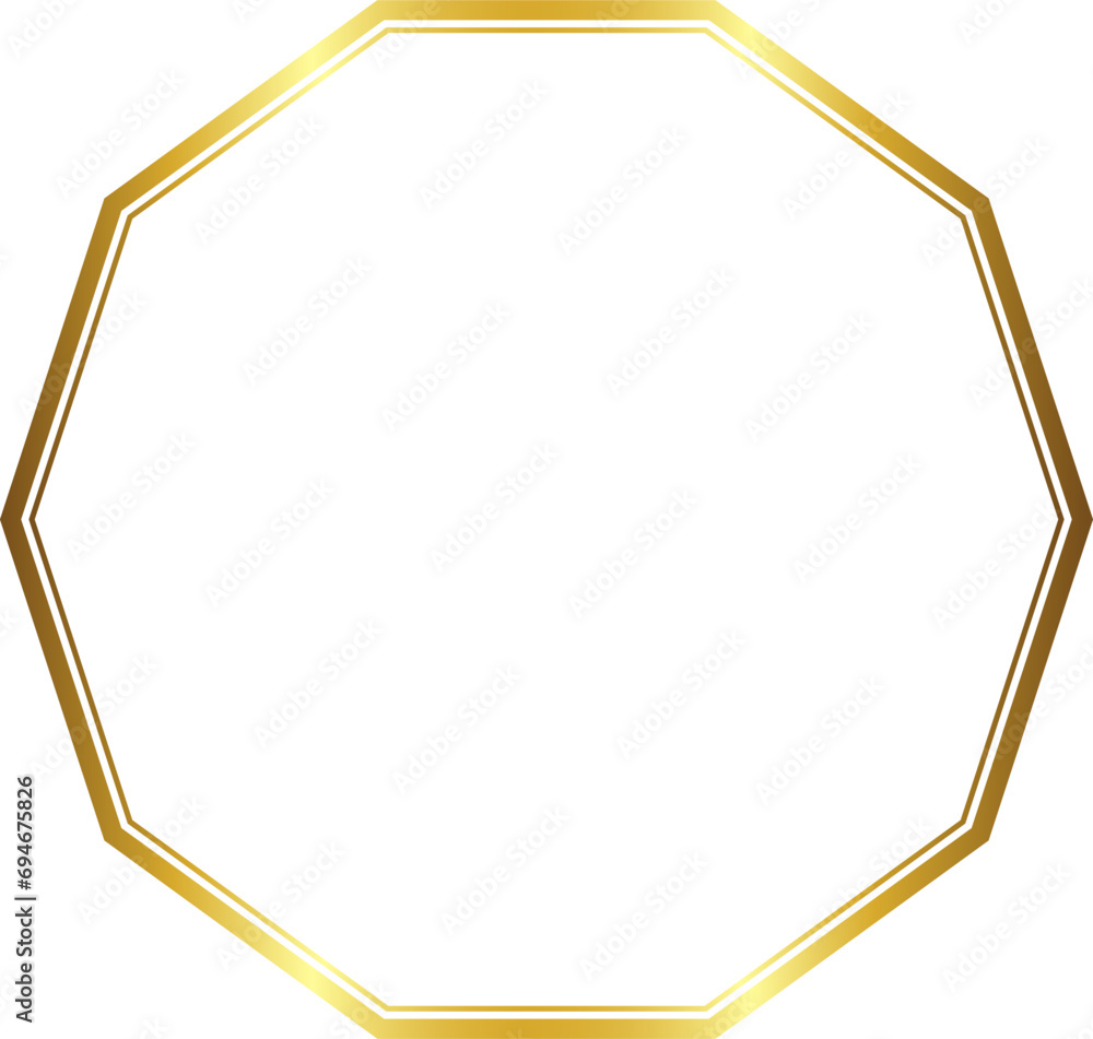 Decagon Shape Gold picture frame luxury golden frame gold border Golden ...