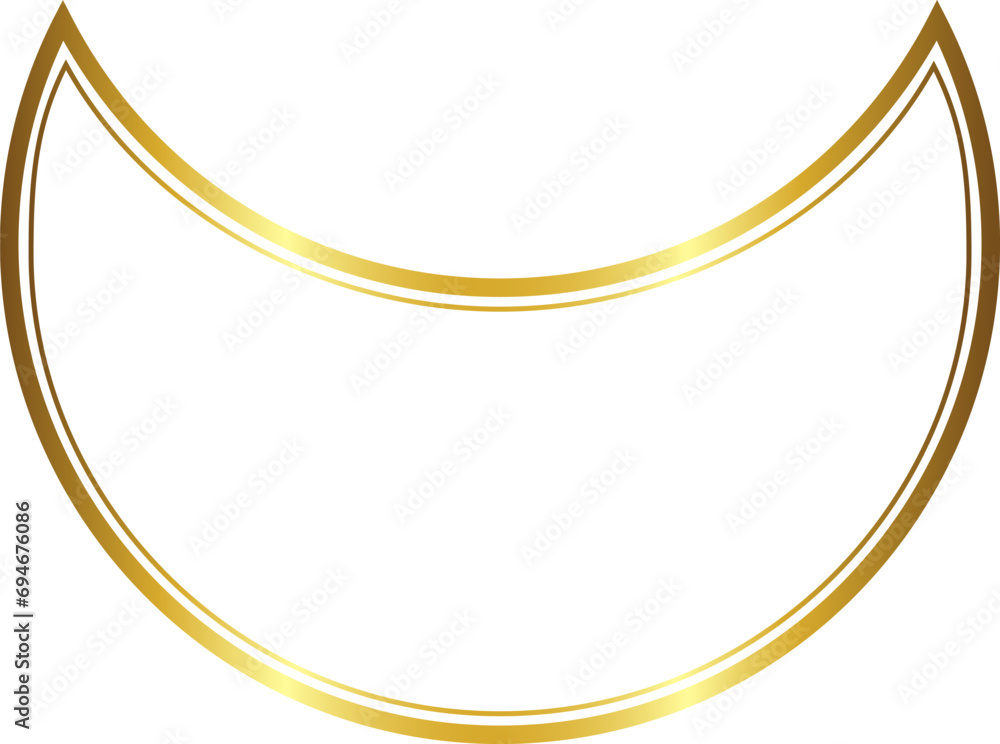 Crescent Shape Gold picture frame luxury golden frame gold border ...