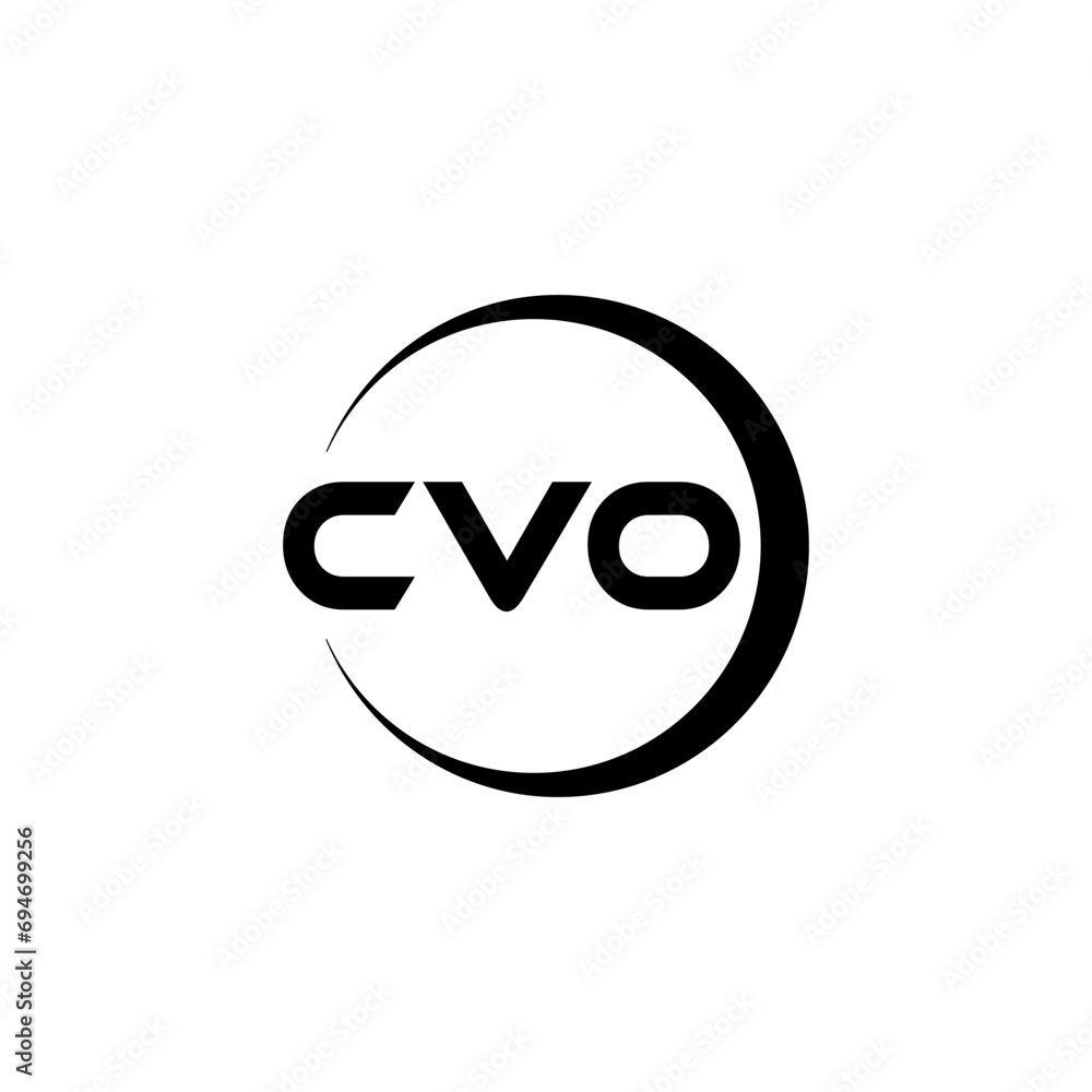 CVO letter logo design with white background in illustrator, cube logo ...