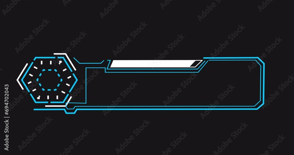 Sci-fi designed hud lower third in 4K alpha channel. Element of hud ...
