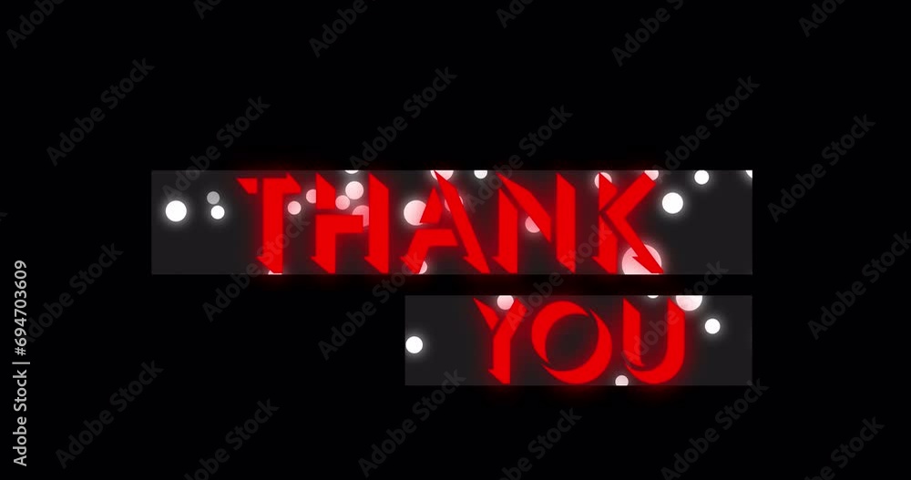 Cool animated Thank You lower third in 4K alpha channel. Cool white ...