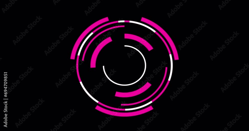 Loading data HUD circle interfaces in 4K alpha channel. Sci-fi circle ...