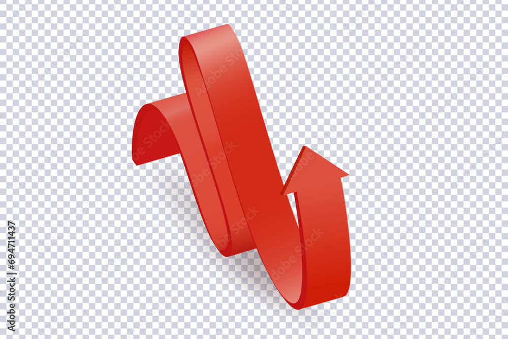 Abstract Curved Red Arrow. Market movements creative concept charts ...