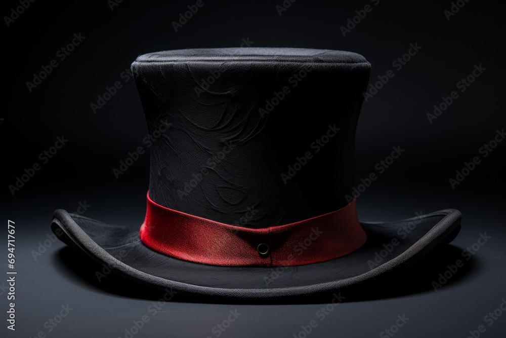 Magician with top hat. Back view of wand male with lights. Generate Ai ...