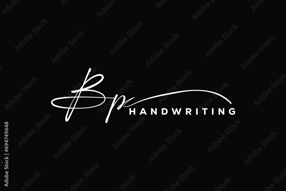 BP initials Handwriting signature logo. BP Hand drawn Calligraphy ...