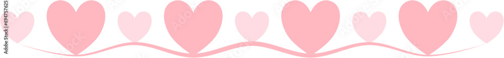 Pink Heart Valentine Border Design Element Stock Vector | Adobe Stock