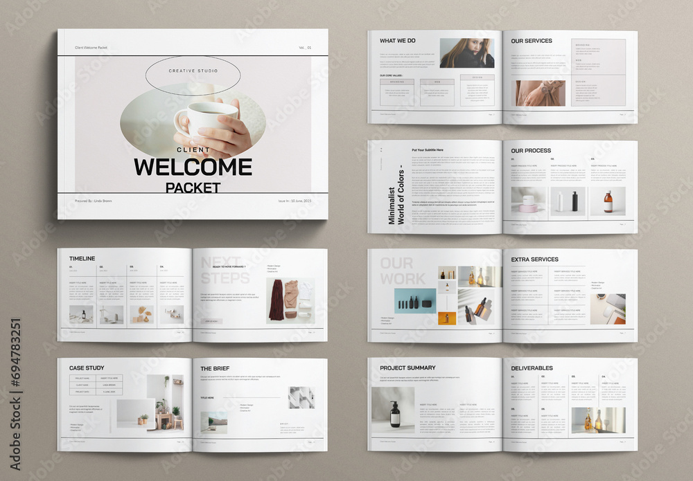 Client Welcome Packet Layout Design Template Landscape Stock Template ...