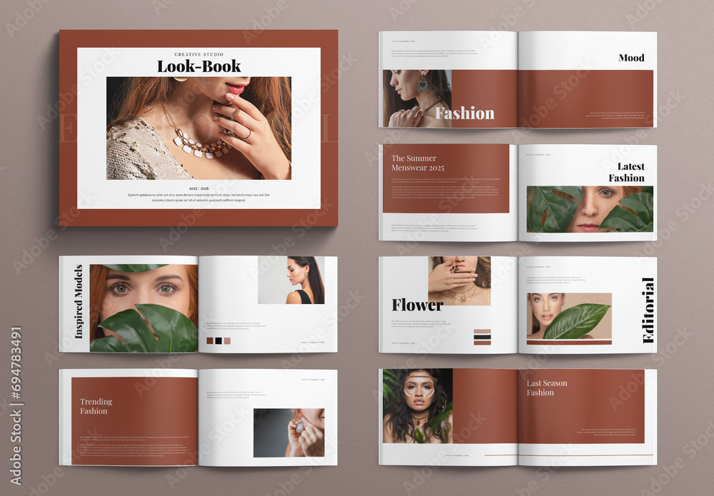 Editorial LookBook Layout Design Template Landscape Stock Template ...