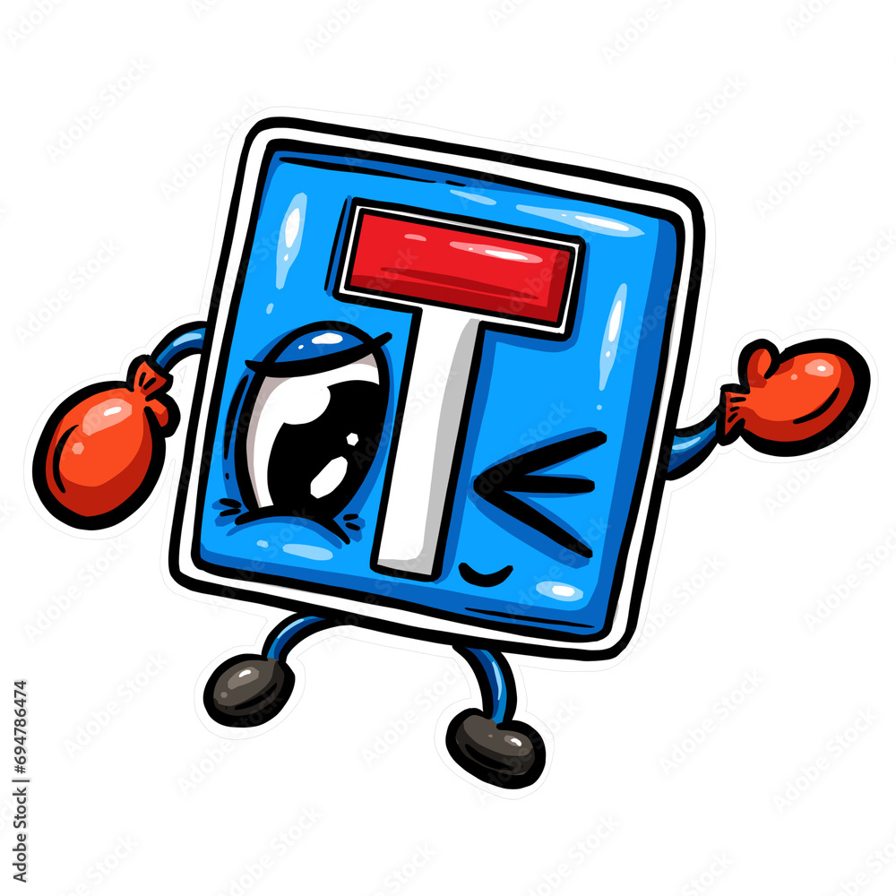 Poster Driving Test Warning Traffic Road Sign Cartoon Character Logo ...