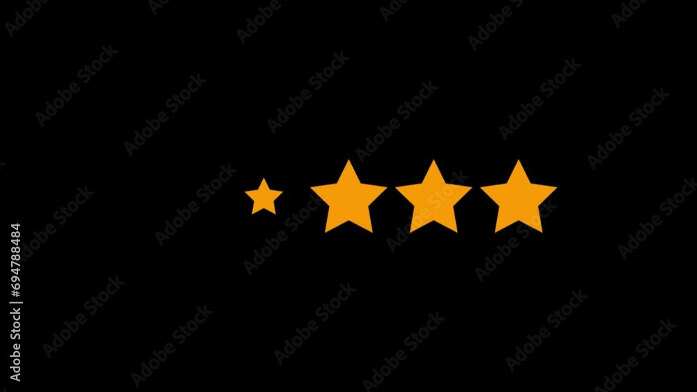 Star rating animation. Rating stars on black background. 4K Stock Video ...