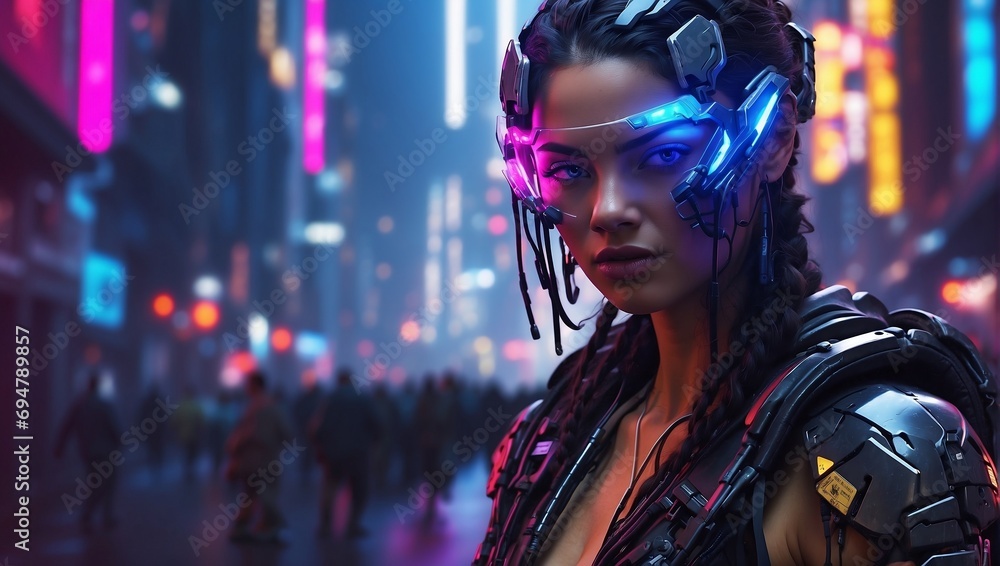 Renegade cyborg in neon-lit cyberpunk city seeks redemption, unveiling ...