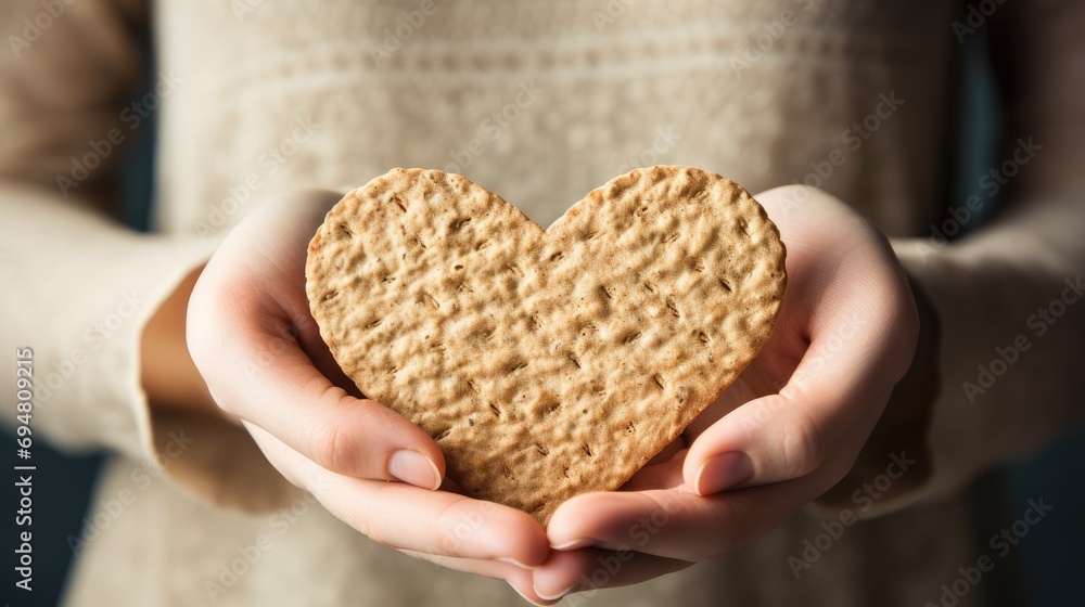Love in Matzah! Our image captures a woman's hand holding a heart ...