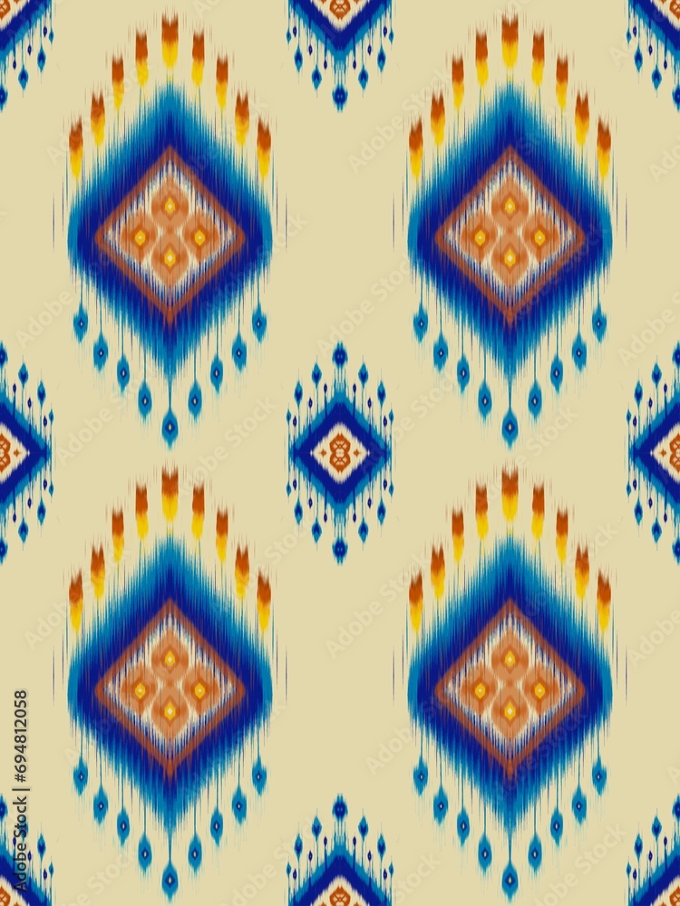 Designed with Ulos Ethnic Batak fabric pattern on a cream background ...