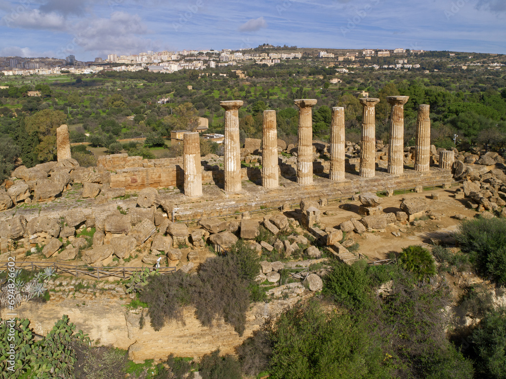 Famous eight columns of the Temple of Heracles or Hercules, known as ...