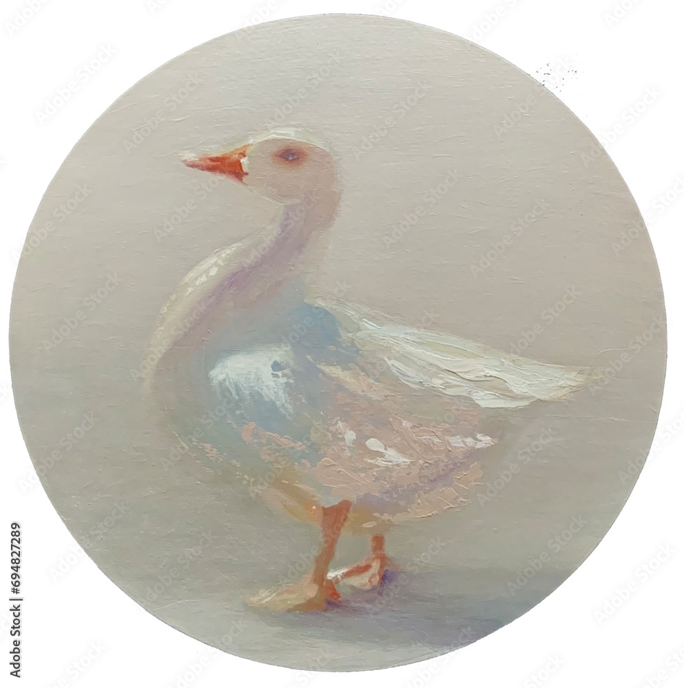 Goose oil painting, contemporary art. Hand made art. Brushstrokes ...