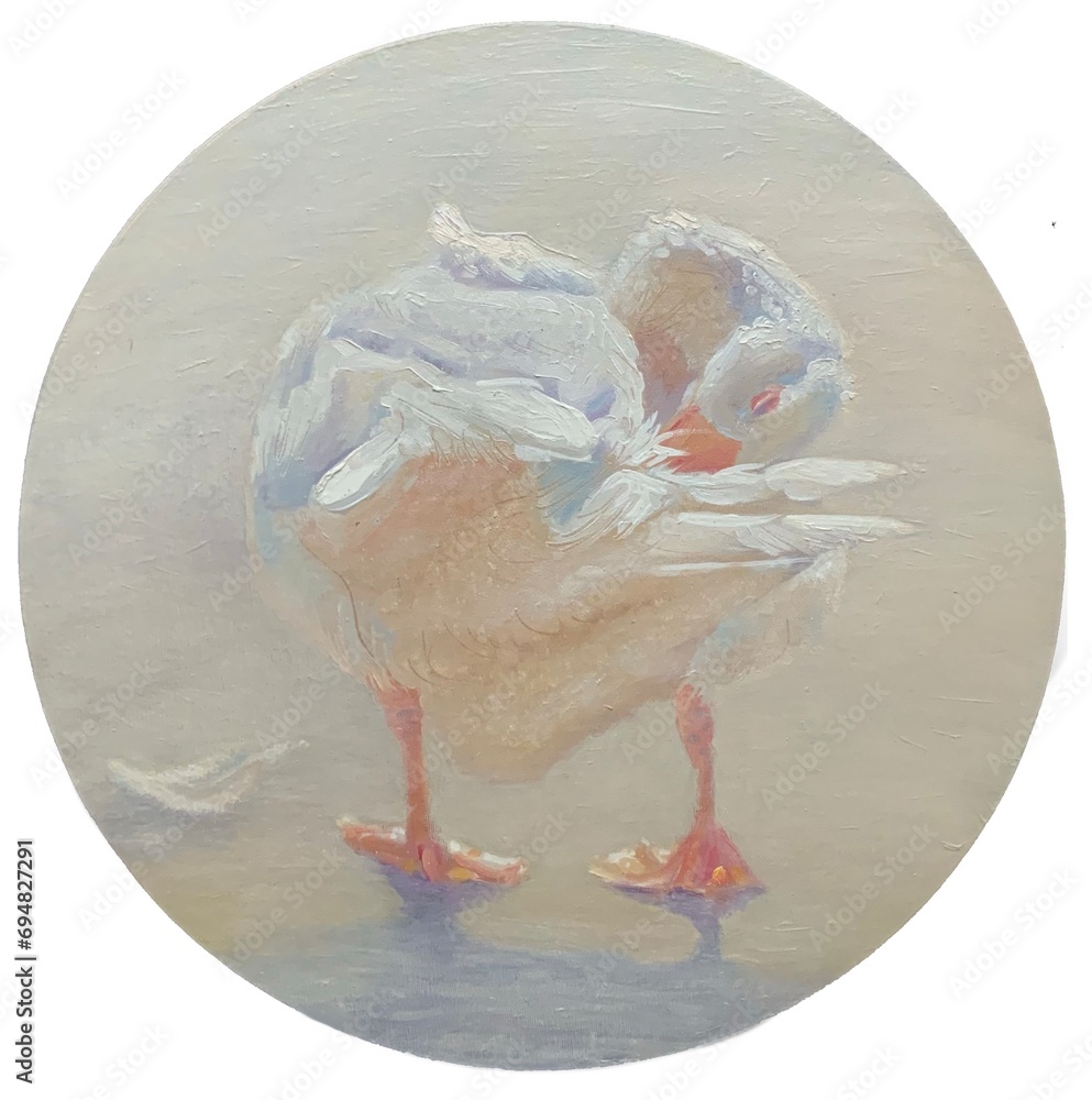 Goose oil painting, contemporary art. Hand made art. Brushstrokes ...