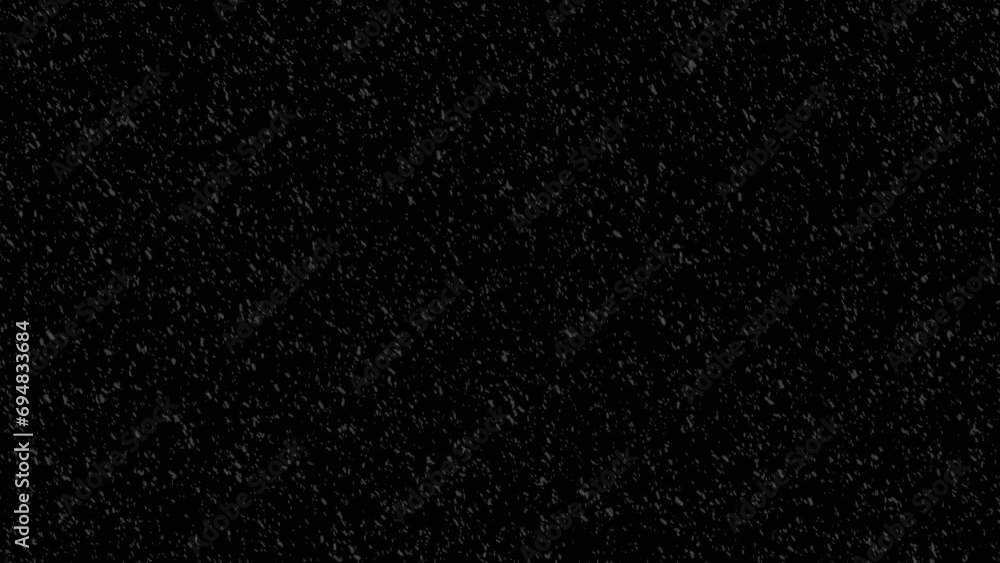 Isolated fast heavy Falling Snow On black background for luma key. 4K ...
