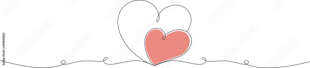 Heart lines . Continuous heart line drawing fancy minimalist ...