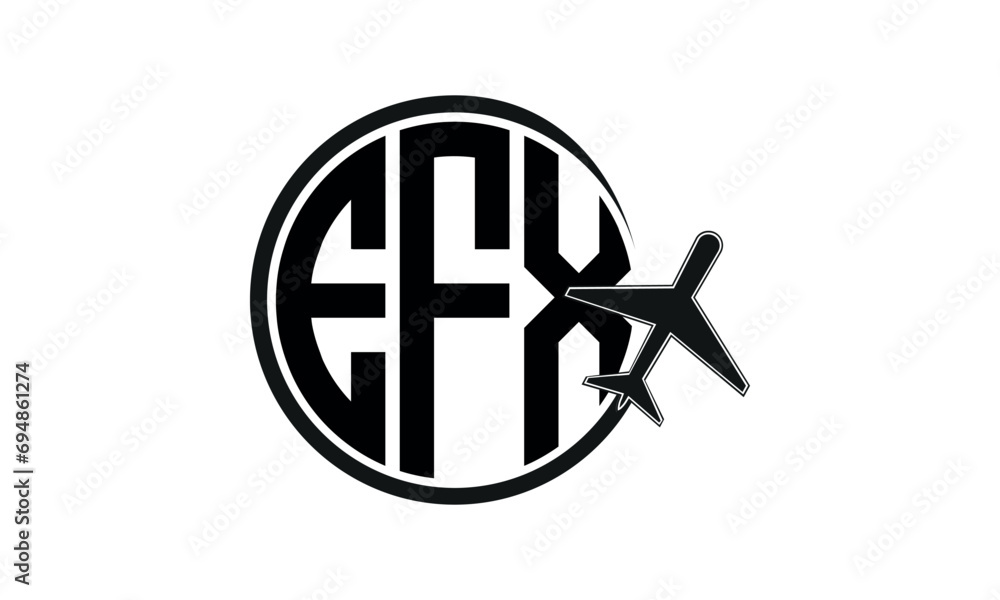 EFX three initial letter circle tour & travel agency logo design vector ...