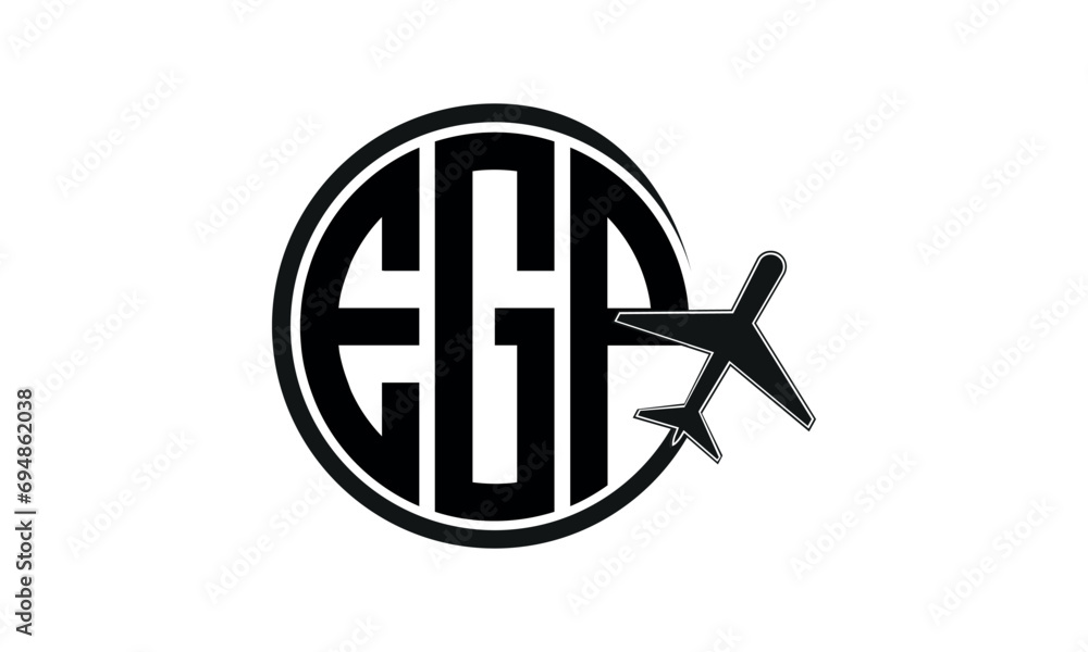 EGP three initial letter circle tour & travel agency logo design vector ...