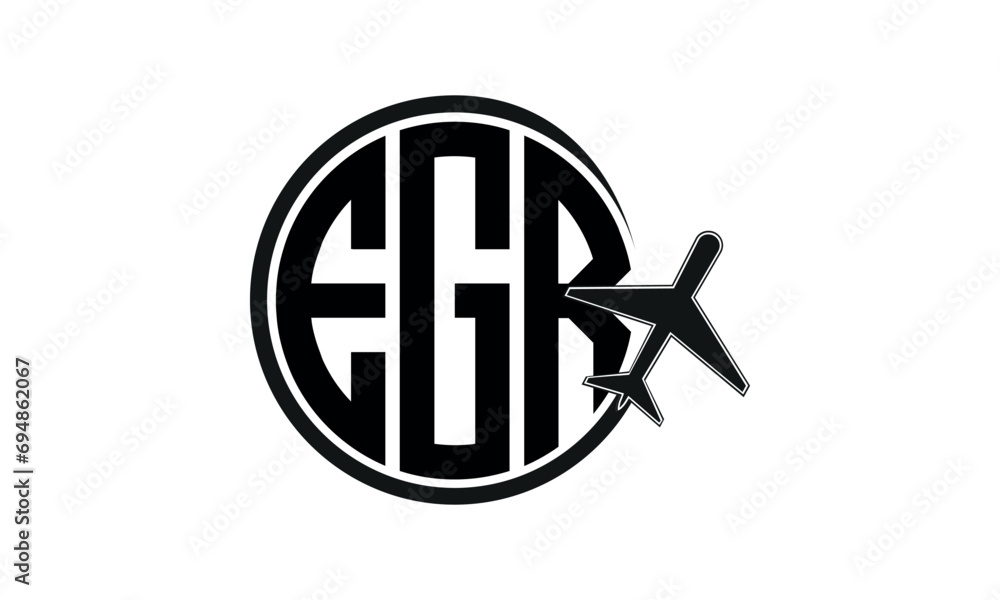 EGR three initial letter circle tour & travel agency logo design vector ...