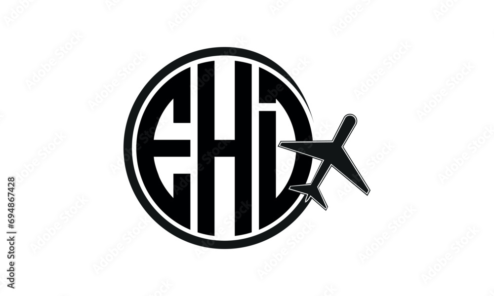 EHD three initial letter circle tour & travel agency logo design vector ...