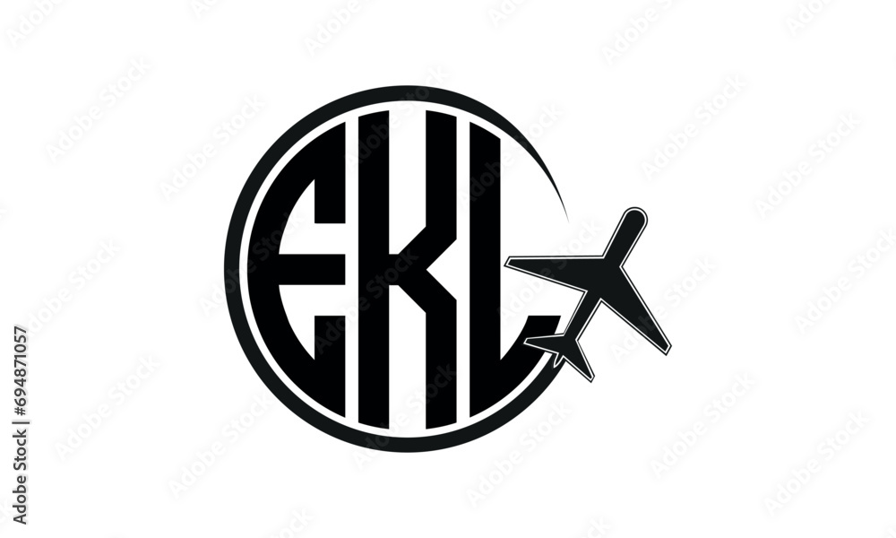 EKL three initial letter circle tour & travel agency logo design vector ...